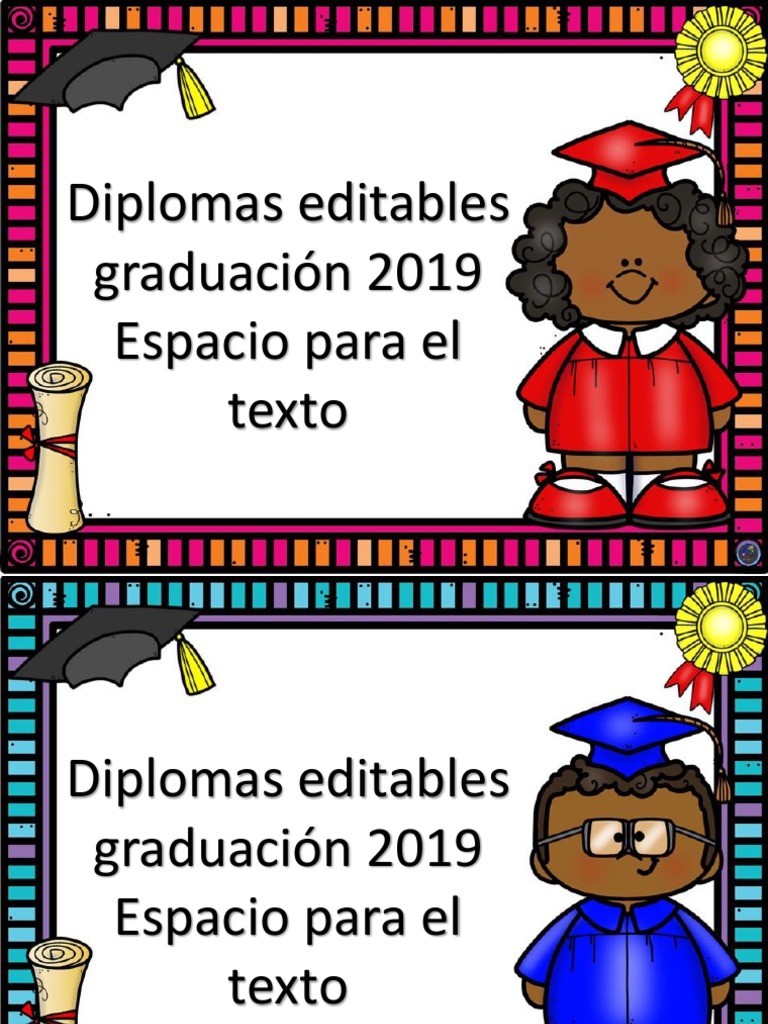 Diplomas Editables para Graduación 2019 | PDF
