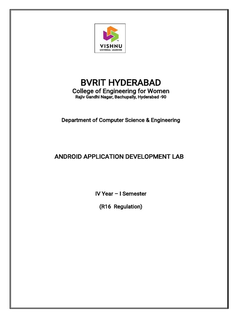 Android Application Development MANUAL JNTUH | PDF | Business