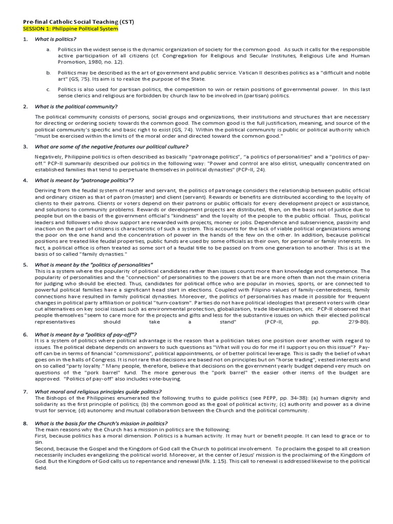 Pre-Final Catholic Social Teaching (CST) | PDF | Grace In Christianity ...