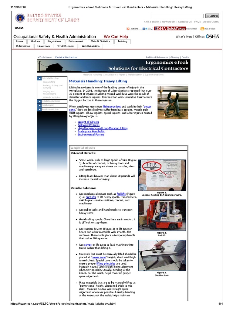 Materials Handling: Heavy Lifting: Etools Home: Additional References ...