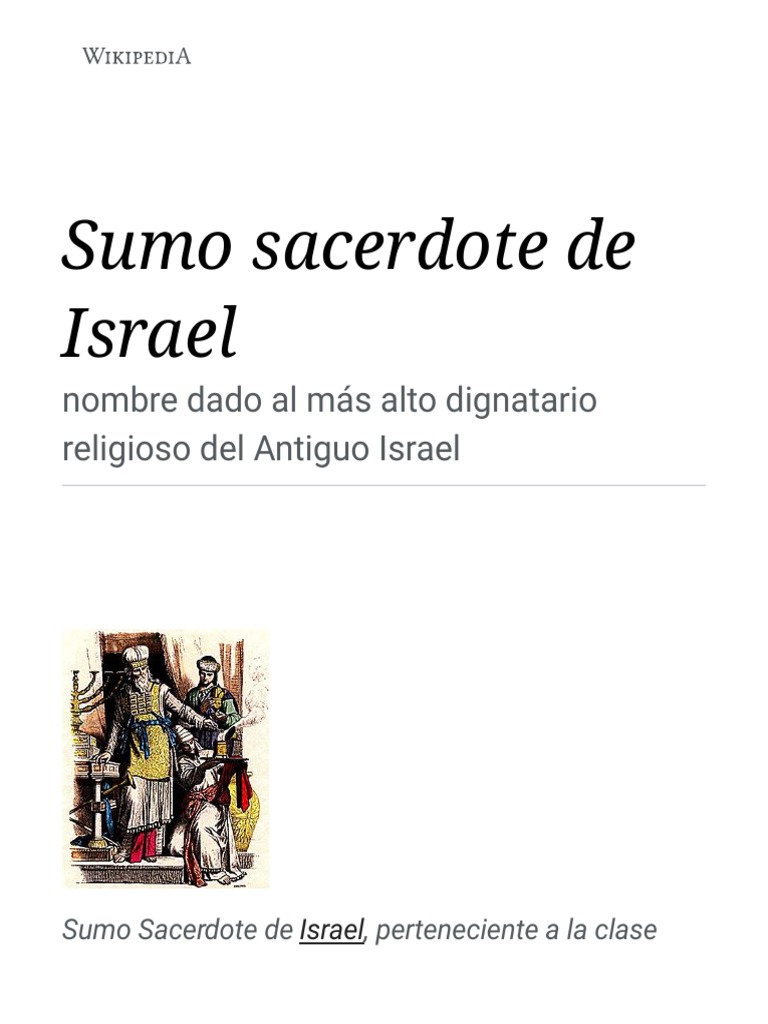 Sumo Sacerdote de Israel - Wikipedia, La Enciclopedia Libre | PDF | El antiguo Israel y Judá ...