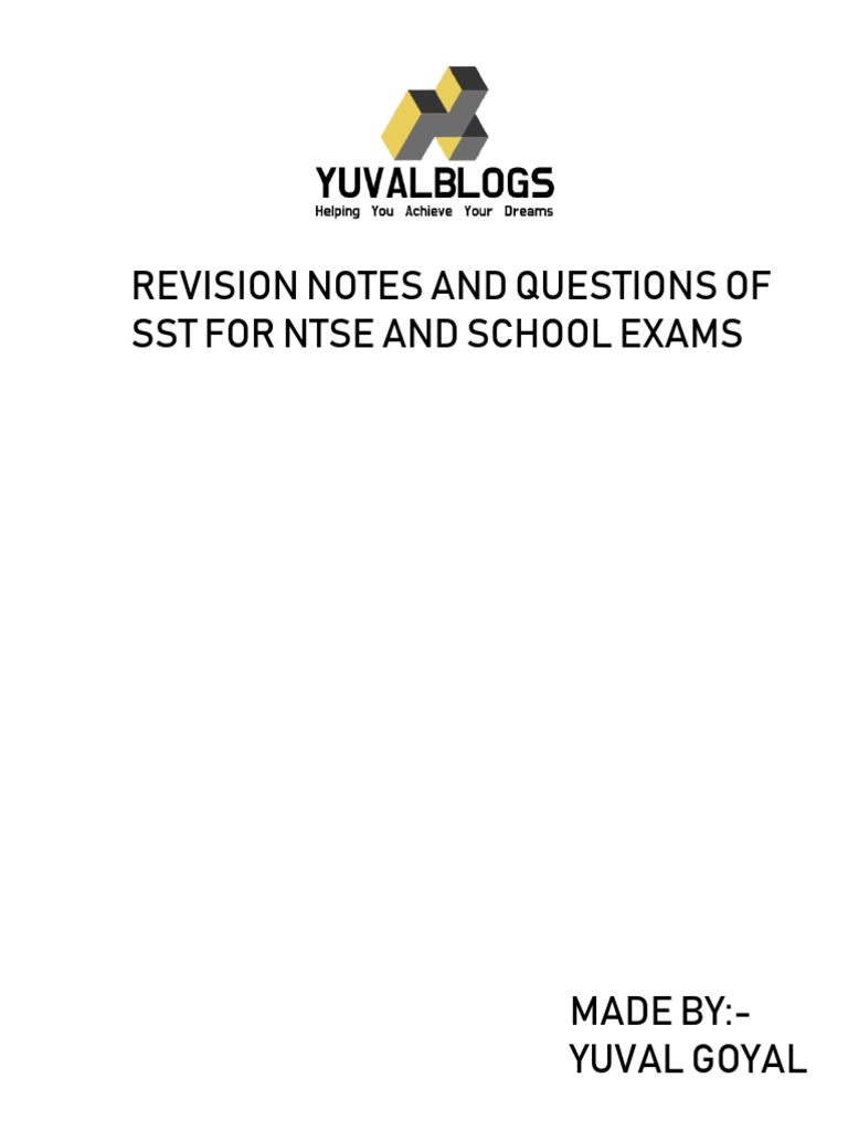 Announcement For Revision Notes of SST For CBSE Class 9 and 10 | PDF