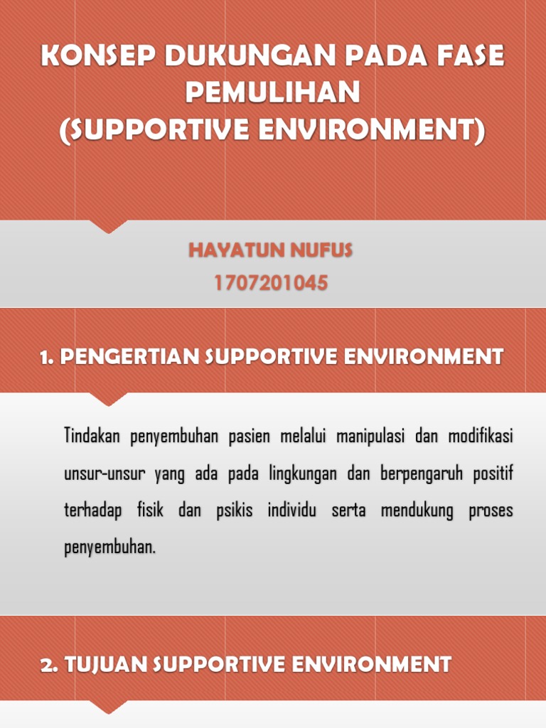 Konsep Lingkungan Supportif dalam Pemulihan | PDF