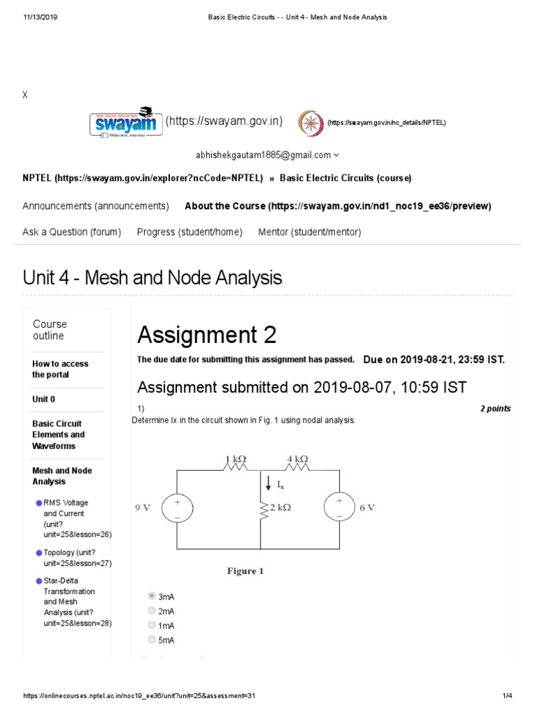 Basic Electric Circuits - Unit 4 - Mesh and Node Analysis | PDF ...
