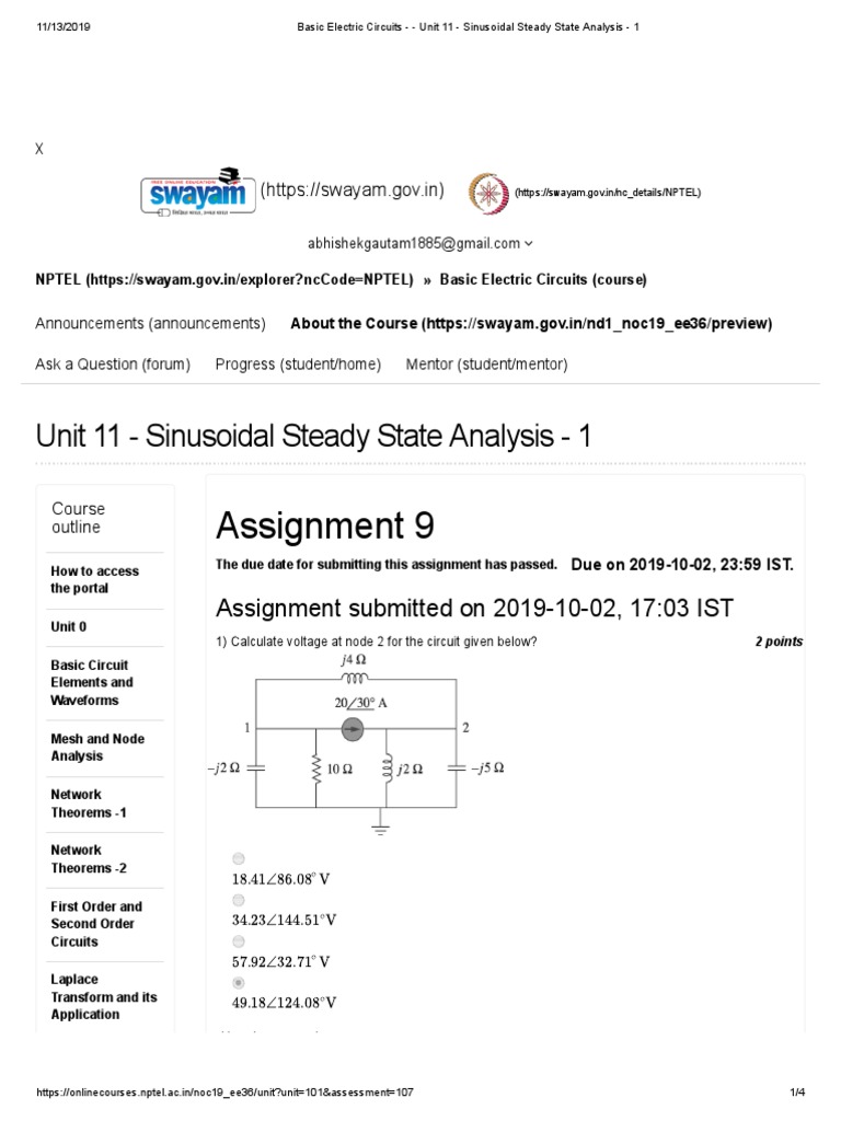 Basic Electric Circuits Unit 11 Sinusoidal Steady State Analysis