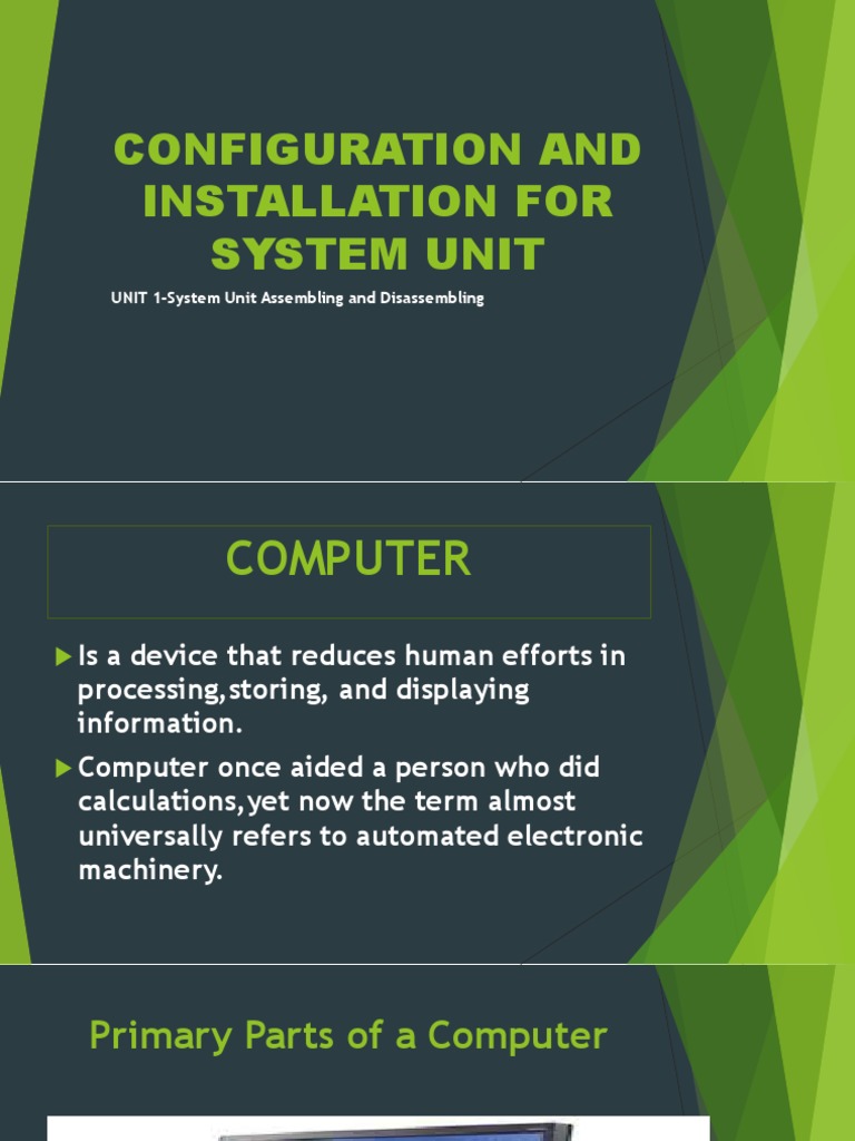 Configuration and Installation For System Unit | PDF | Power Supply ...