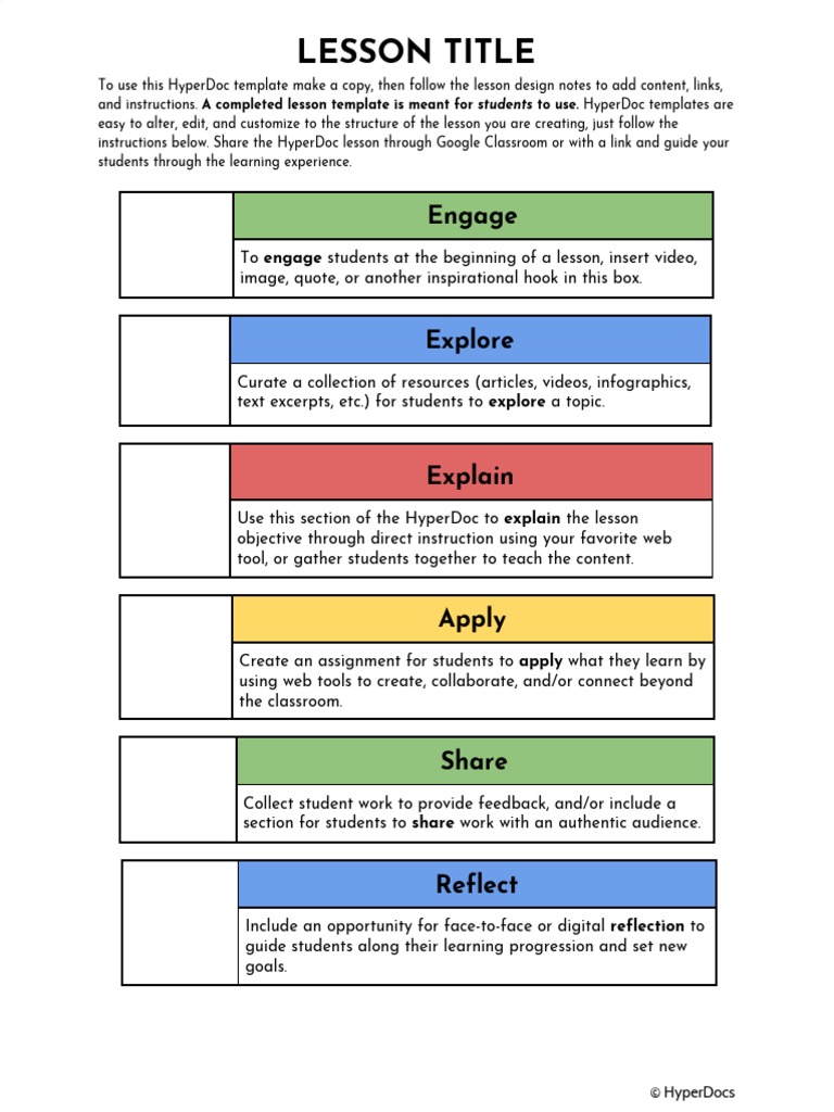 Basic HyperDoc Lesson Plan Template | PDF