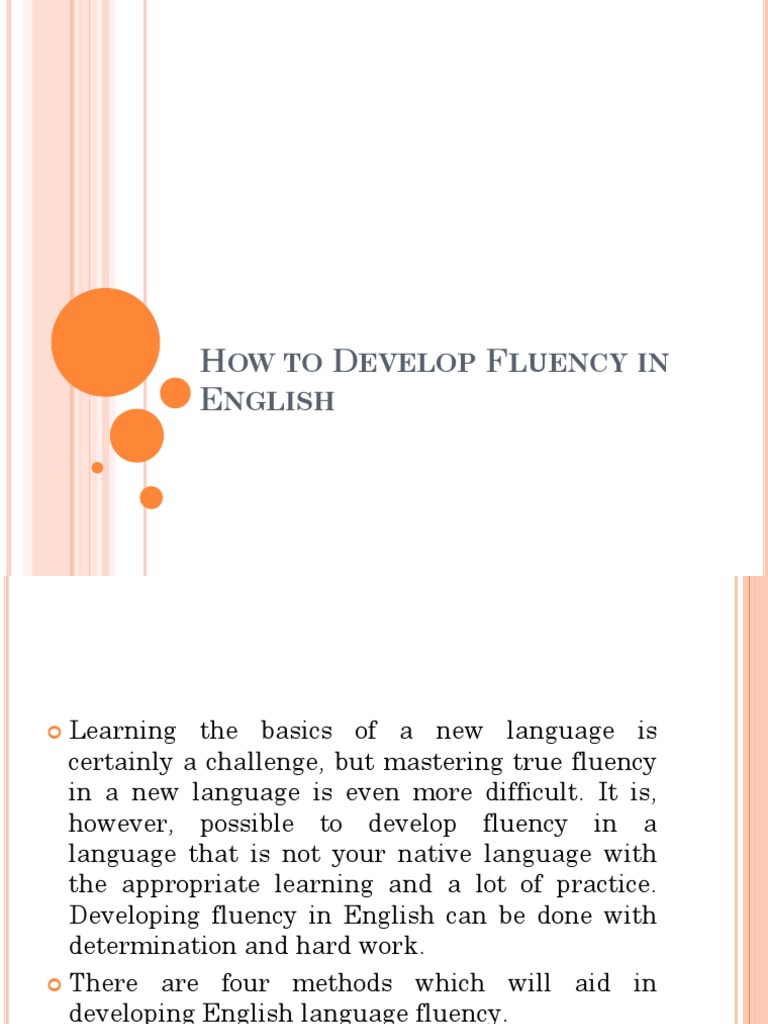 Developing Fluency (Theory) | PDF | Fluency | English Language