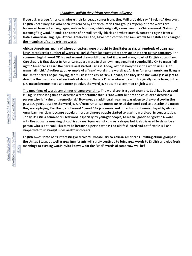 Sample Essay With Thesis and Topic Sentences | PDF | English Language ...