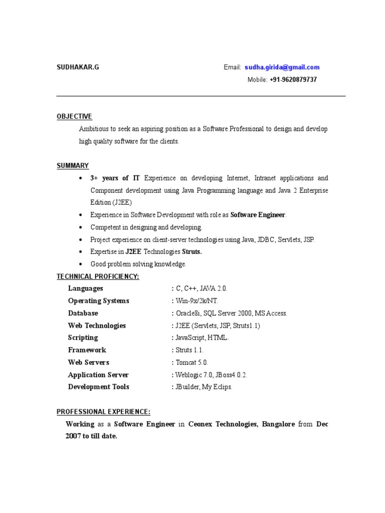 Email: Mobile: +91-9620879737: Sudhakar.G | PDF | Java Server Pages ...