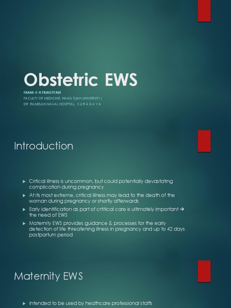 Obstetric EWS | PDF | Epidemiology | Health Care