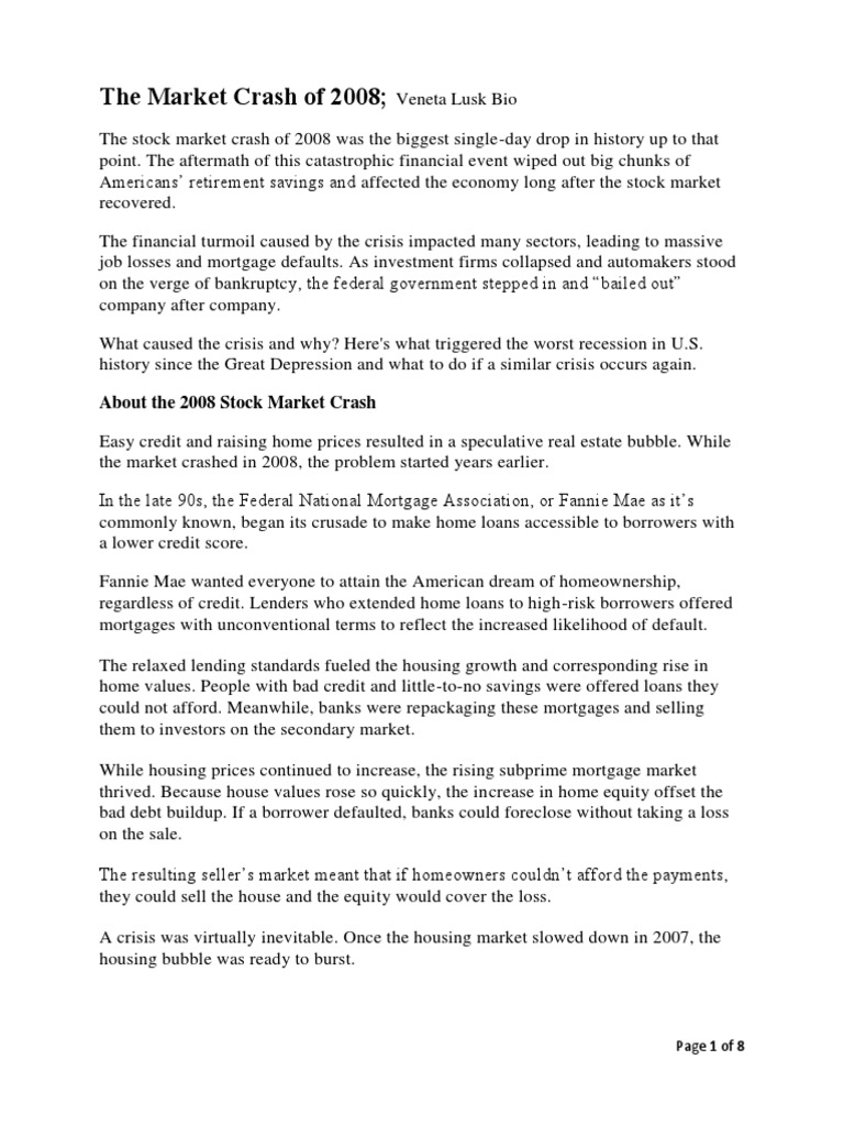 Lectures | PDF | Financial Crisis Of 2007–2008 | Stock Market Crash