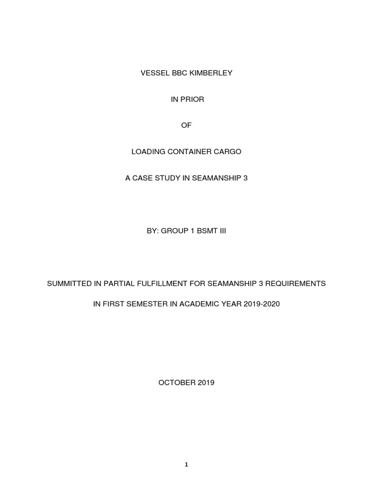 BBC Kimberley Vessel Cargo Operations | PDF | Containerization | Cargo