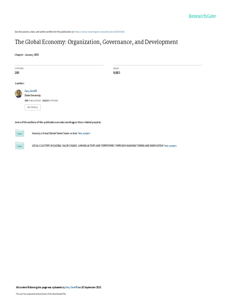 The Global Economy: Organization, Governance, and Development | PDF ...