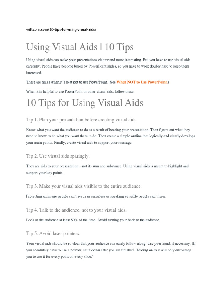Using Visual Aids - 10 Tips: Tip 1. Plan Your Presentation Before ...