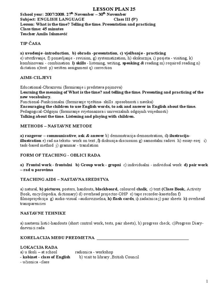 Lesson Plan 25 III (9') | PDF | Lesson Plan | Human Communication