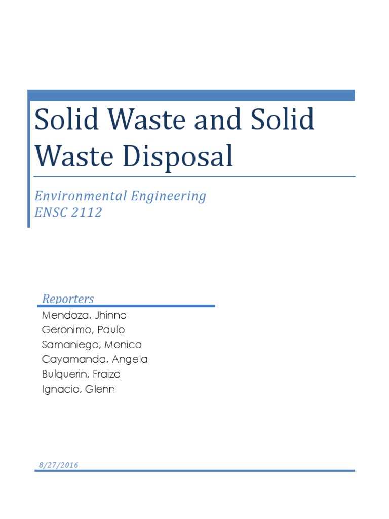 Solid Waste | PDF | Waste Management | Municipal Solid Waste