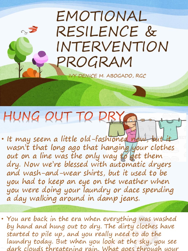 Emotional Resilence & Intervention Program | PDF | Psychological ...
