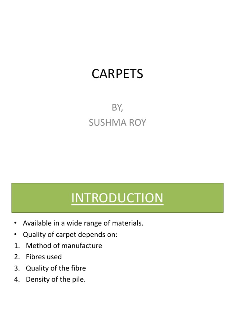 Carpets: BY, Sushma Roy | PDF | Carpet | Weaving