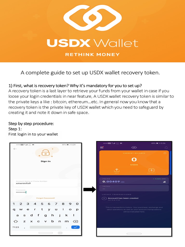 A Complete Guide To Set Up USDX Wallet Recovery Token | PDF