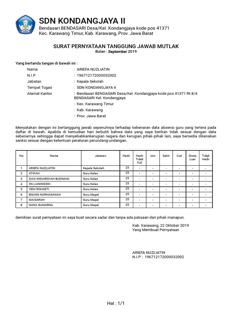 Contoh SPTJM | PDF