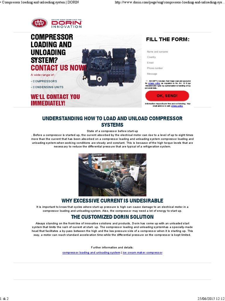 Compressor Loading and Unloading System | PDF | Electric Motor ...