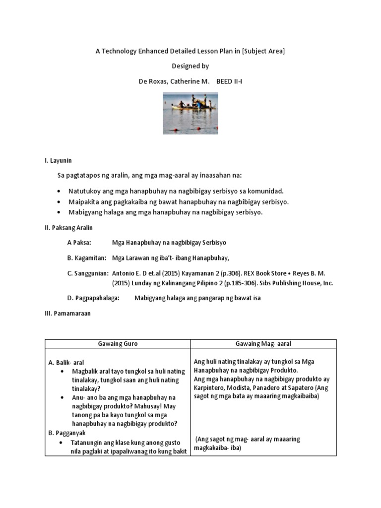 A Technology Enhanced Detailed Lesson Plan in | PDF