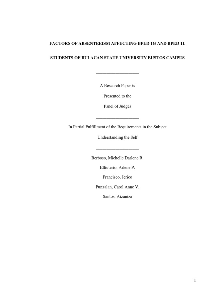 Factors Influencing Student Absenteeism: A Study of Students at Bulacan ...