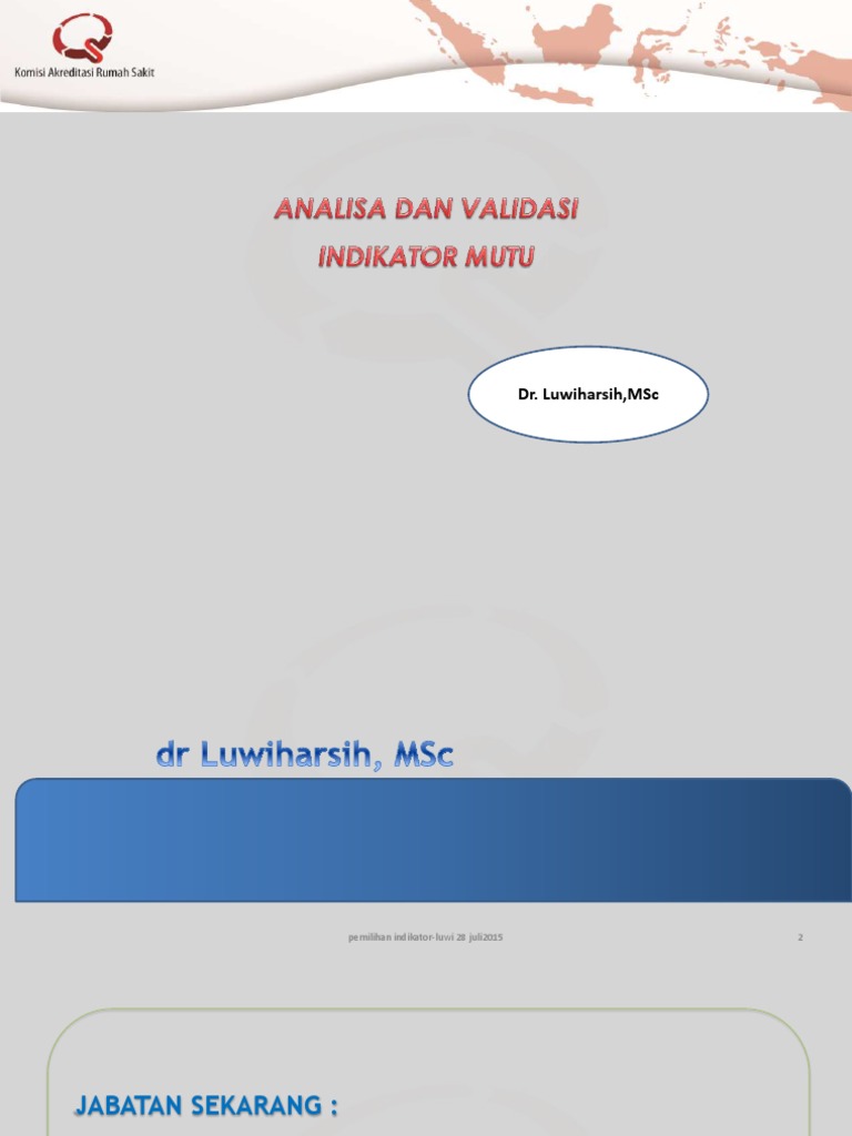 Materi Analisa Dan Validasi Data Indikator Mutu | PDF | Teknologi & Rekayasa