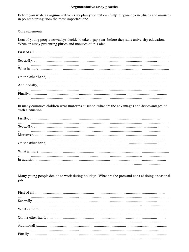 Argumentative Essay Planning Guide | PDF | Essays | Epistemology