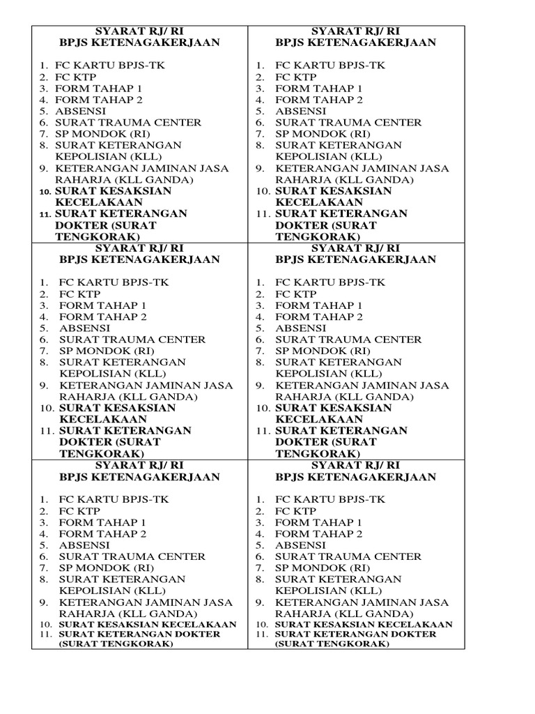 Syarat BPJSTK | PDF