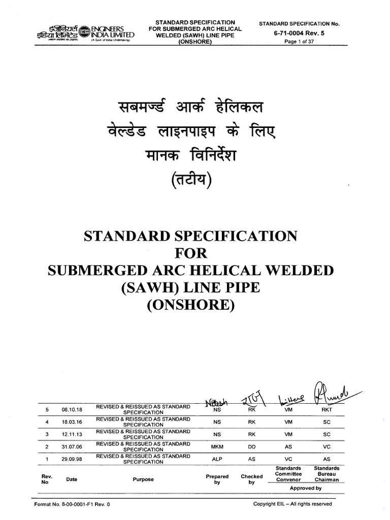 Eil Spec | PDF | Pipe (Fluid Conveyance) | Welding Eil Spec | PDF | Pipe (Fluid Conveyance) | Welding