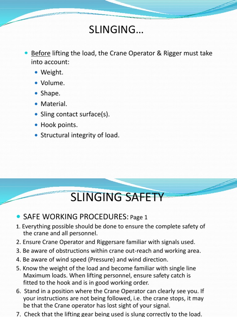 Hse Training Cidb Sling and Ringging | PDF | Crane (Machine) | Rope