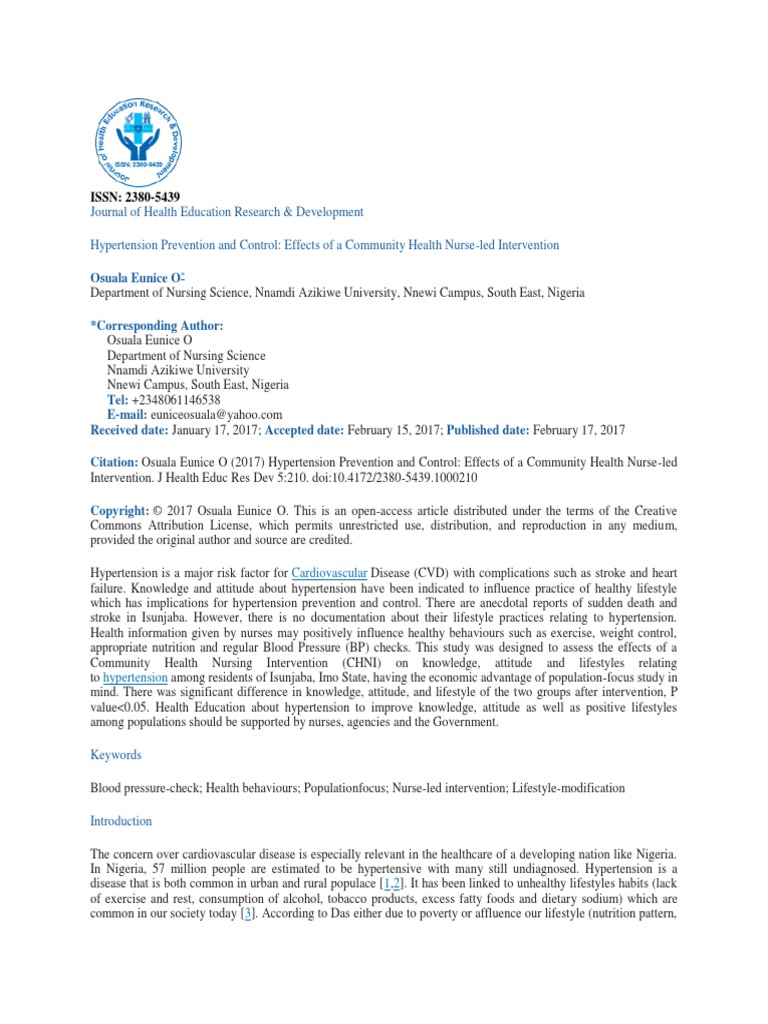 Community Duty Journal | PDF | Hypertension | Cardiovascular Diseases