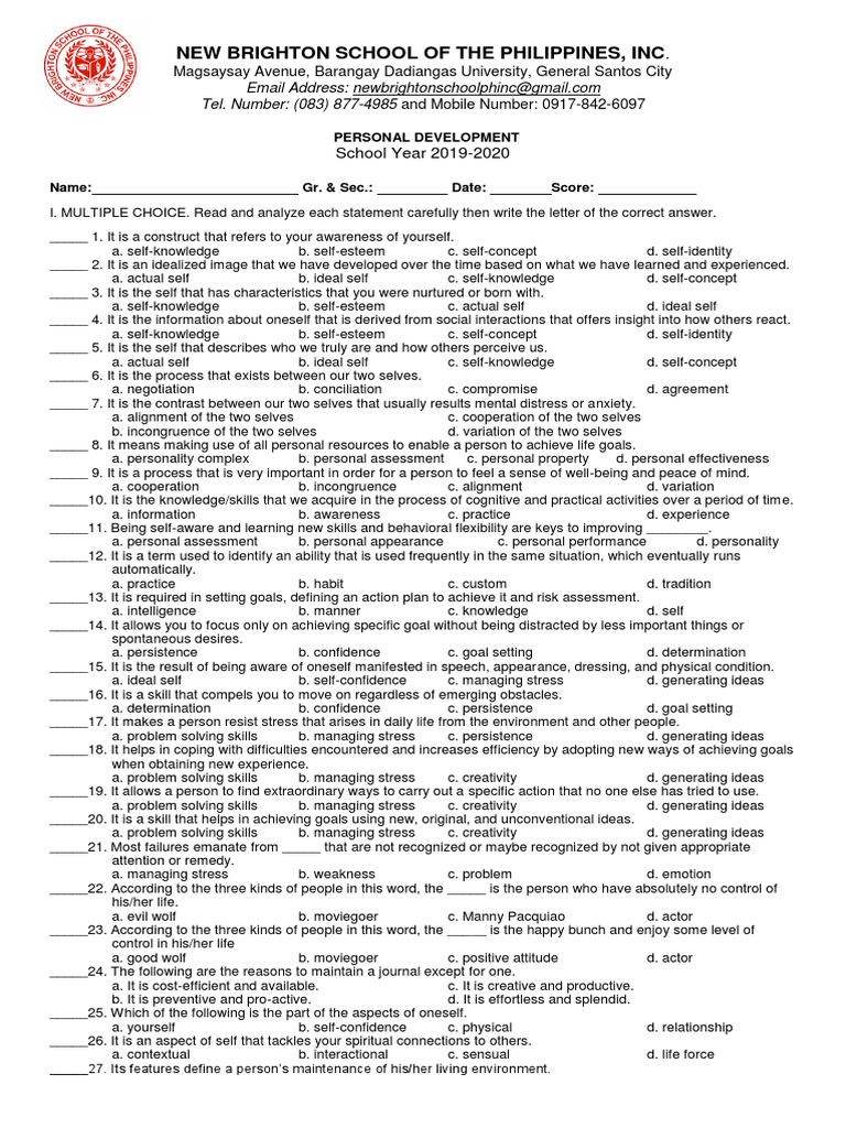 Personal Development | PDF | Self | Self Concept
