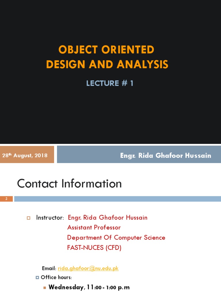 Ooad Lec 1 Pdf Pdf Object Oriented Programming Conceptual Model