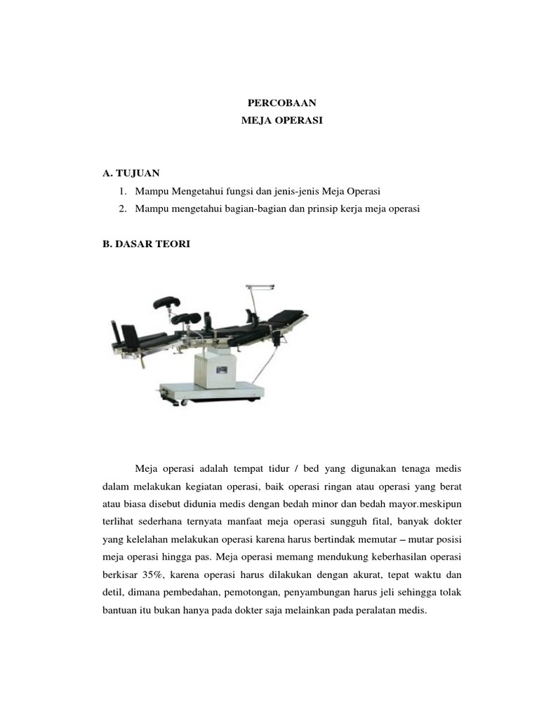 Meja Operasi | PDF