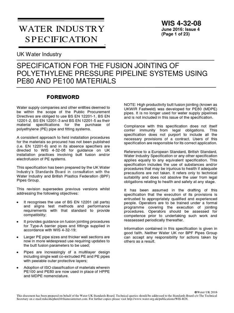 Wis 4 32 08 V4 Pdf Pipe Fluid Conveyance Specification