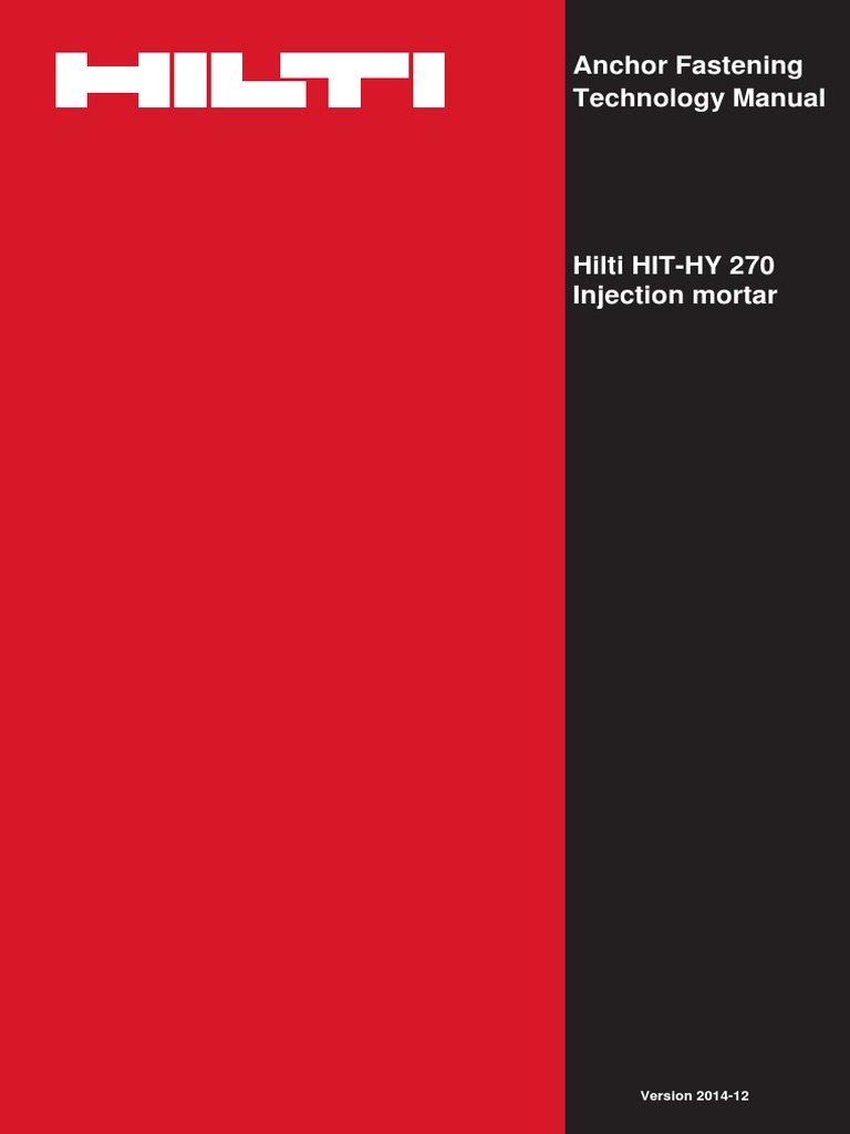 Technical Data Sheet For HIT-HY 270 Injectable Anchor For Masonry ...