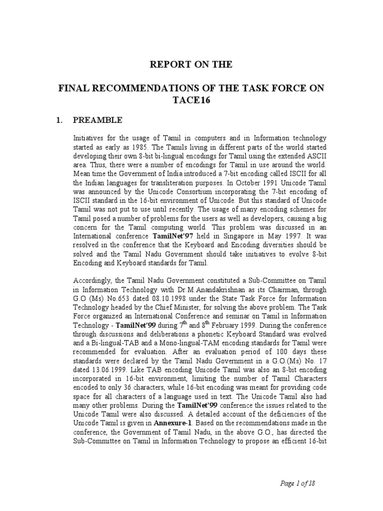 TACE16 Report English | PDF | Character Encoding | Writing