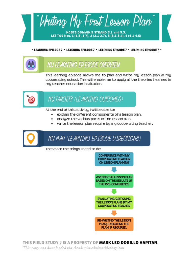 Episode 7 Writing My First Lesson Plan PDF | PDF | Lesson Plan | Neuropsychological Assessment
