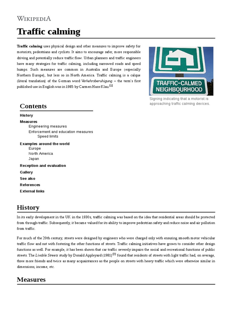 Traffic Calming PDF | PDF | Transport Safety | Transportation Engineering