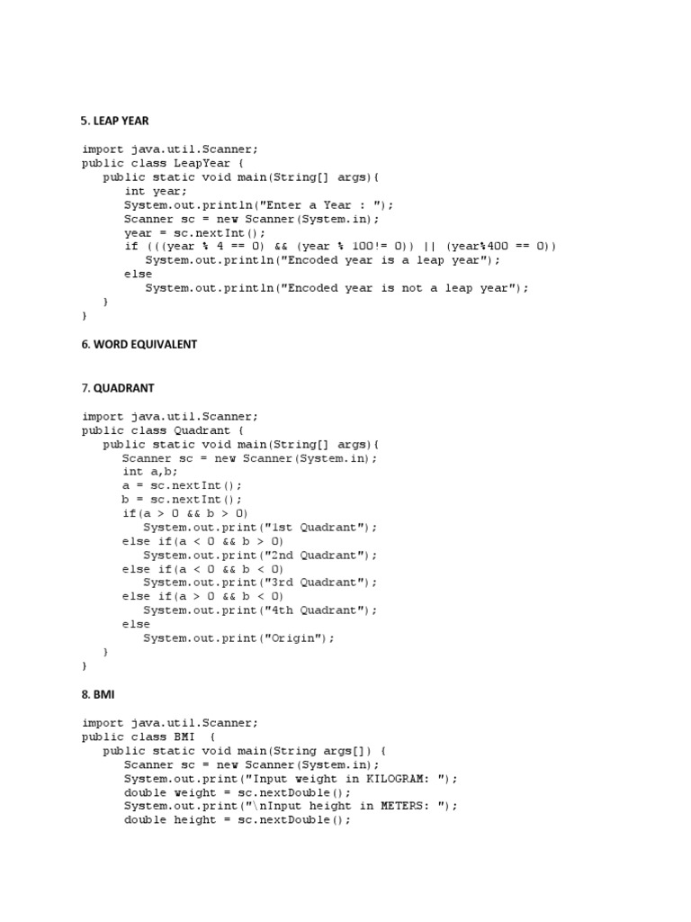 Determining the Quadrant of an x-y Coordinate Pair Using Java | PDF ...