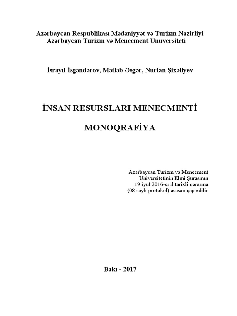 İnsan Resursları Menecmenti | PDF