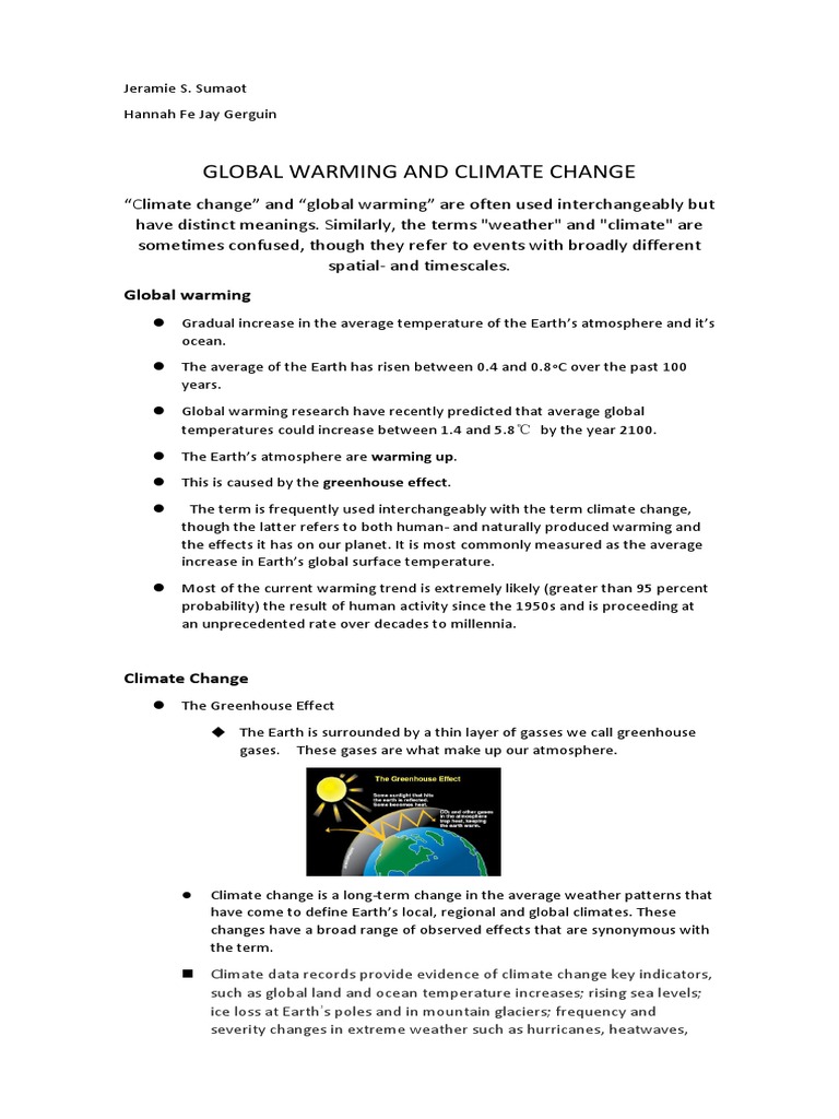 Understanding Global Warming Effects | PDF | Global Warming | Climate ...