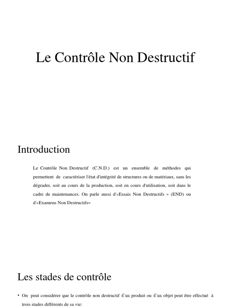 Contrôle Non Destructif | Télécharger gratuitement PDF | Contrôle non ...