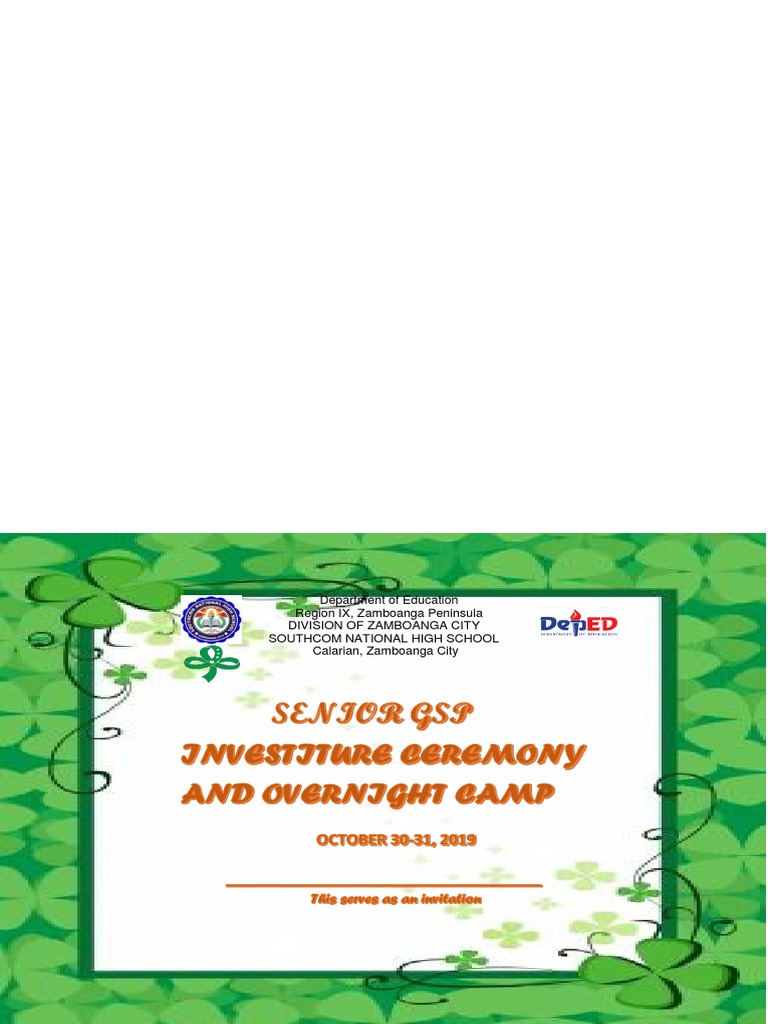 Investiture GSP Program | PDF | Cooking, Food & Wine