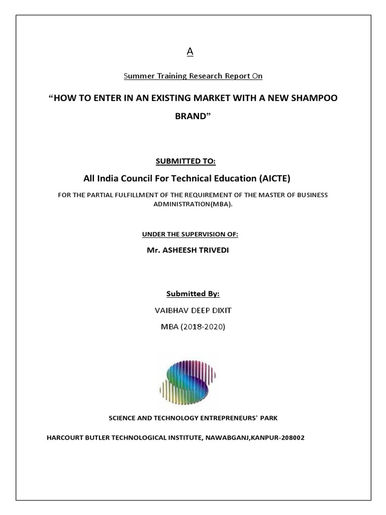 Summer Report On Shampoo | PDF | Business | Economies