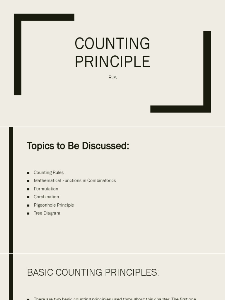 Counting Principle | PDF | Discrete Mathematics | Mathematical Concepts