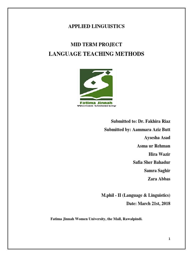 Language Teaching Methods (COMPILED) | PDF | Language Education ...